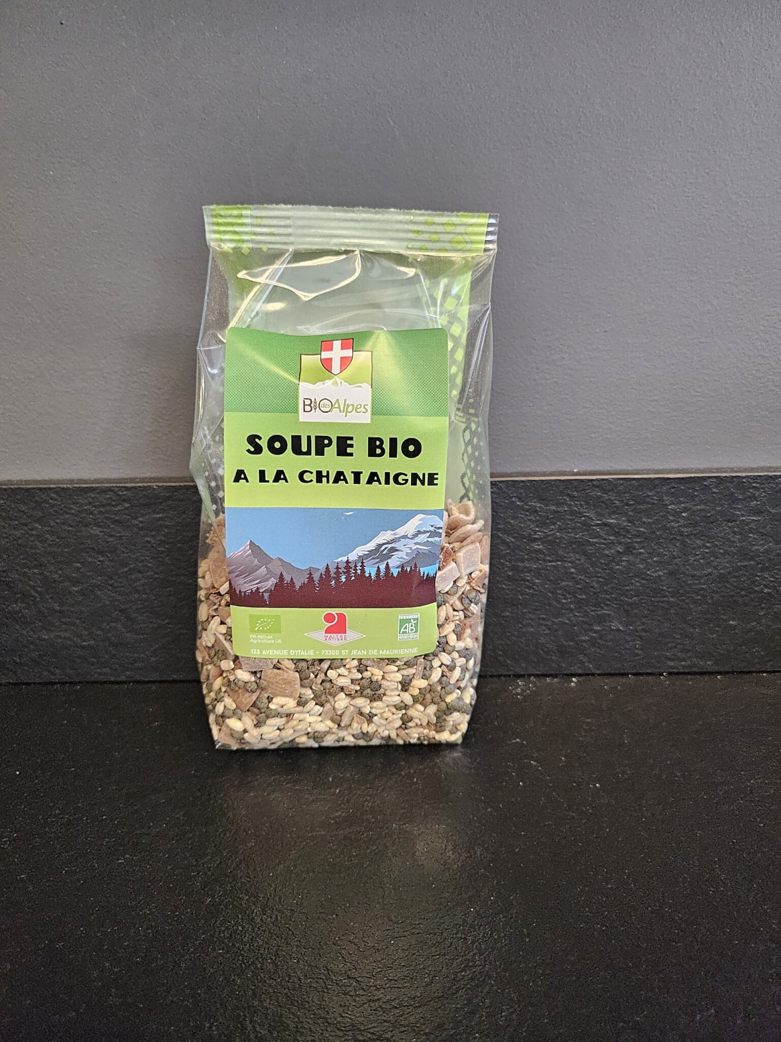 Préparation soupe à la chataigne BIO - Coopérative Beaufort Aime La Plagne